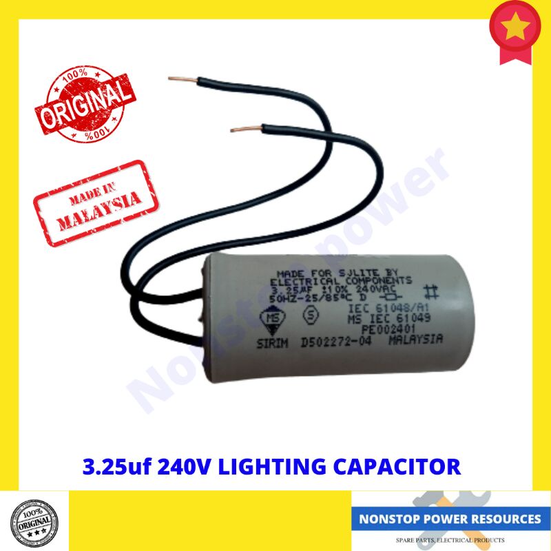 SJLITE 3.25uf 240VAC Lighting Capacitor Round (SIRIM) | Shopee Singapore