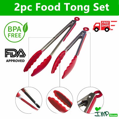★IMP HOUSE★BBQ 2pc Food Tong Set / Silicone cookware bakeware | Shopee ...