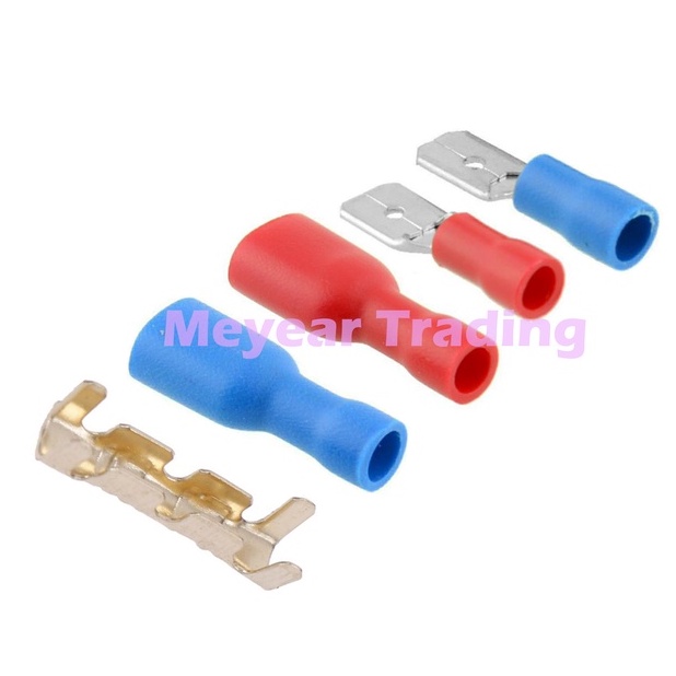 4pcs 6.3mm Female Male Cable Lugs Crimp Terminal Connectors Connector ...