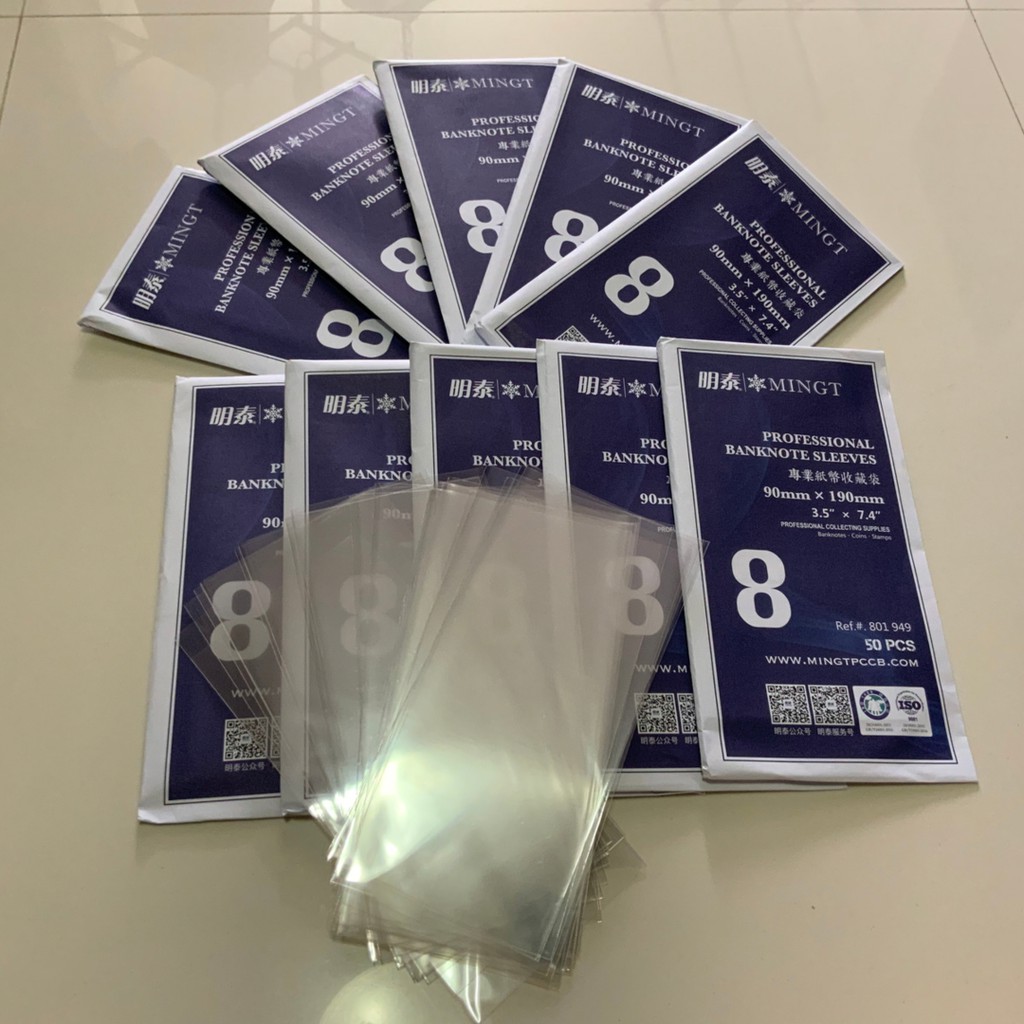 Pccb Banknote protective Sleeves No8 Transparent Plastic Cover 50pcs ...