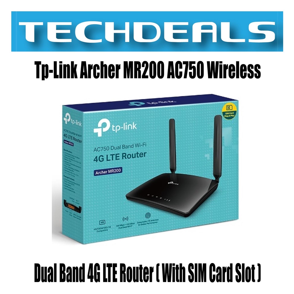 Tp-Link Archer MR200 AC750 Wireless Dual Band 4G LTE Router ( With SIM ...