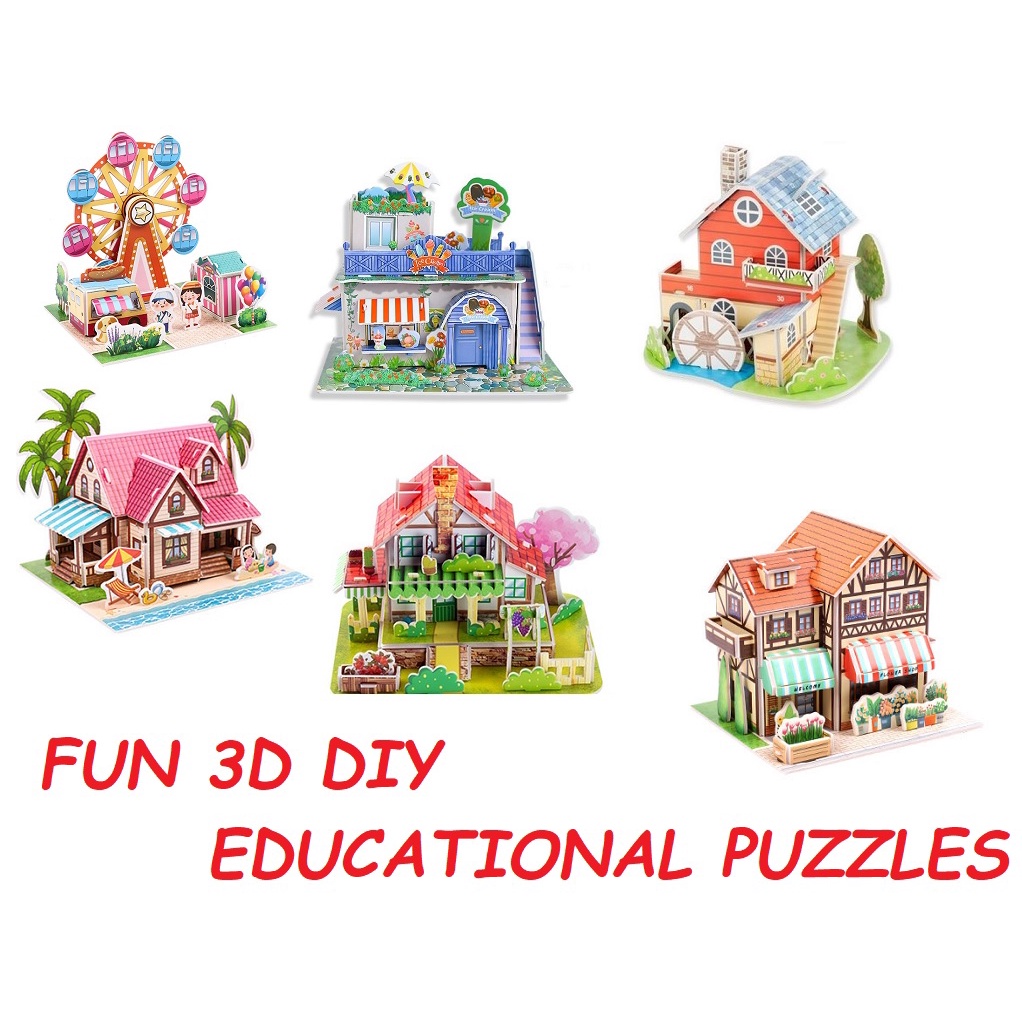 [SG Seller] FUN DIY Building Model 3D Educational Puzzles for Kids ...