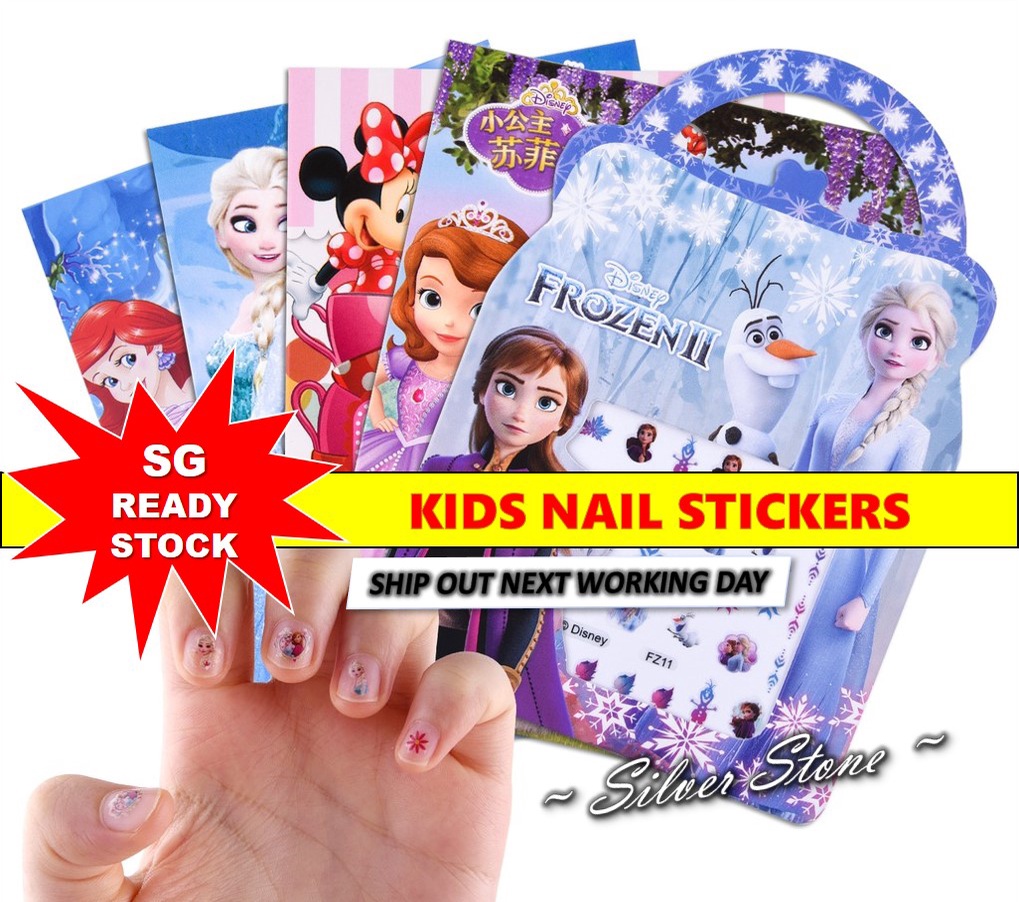 [SG READY STOCK] Girl Waterproof Kids Nail Stickers Cute Children ...