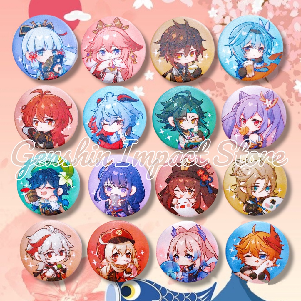 Genshin Impact Badge Mlem Raiden Yae Kazuha Ayaka Kokomi Xiao Zhongli ...