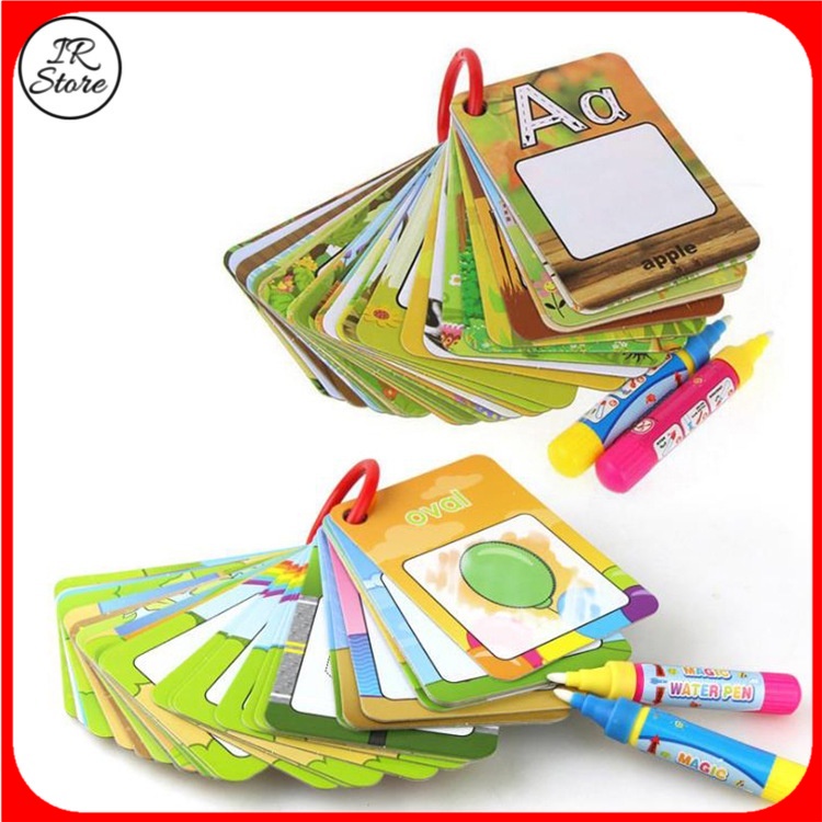 Magic water color Flash Cards, children early learning alphabet, number ...