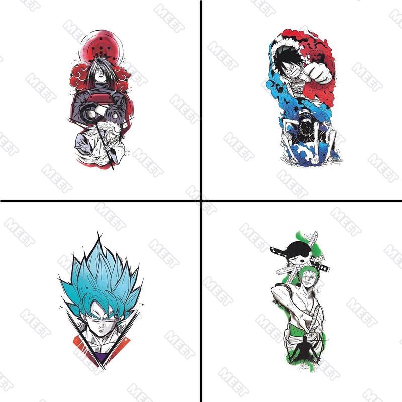 Anime Tattoo Stickers Naruto One Piece Dragon Ball Temporary Tattoo ...
