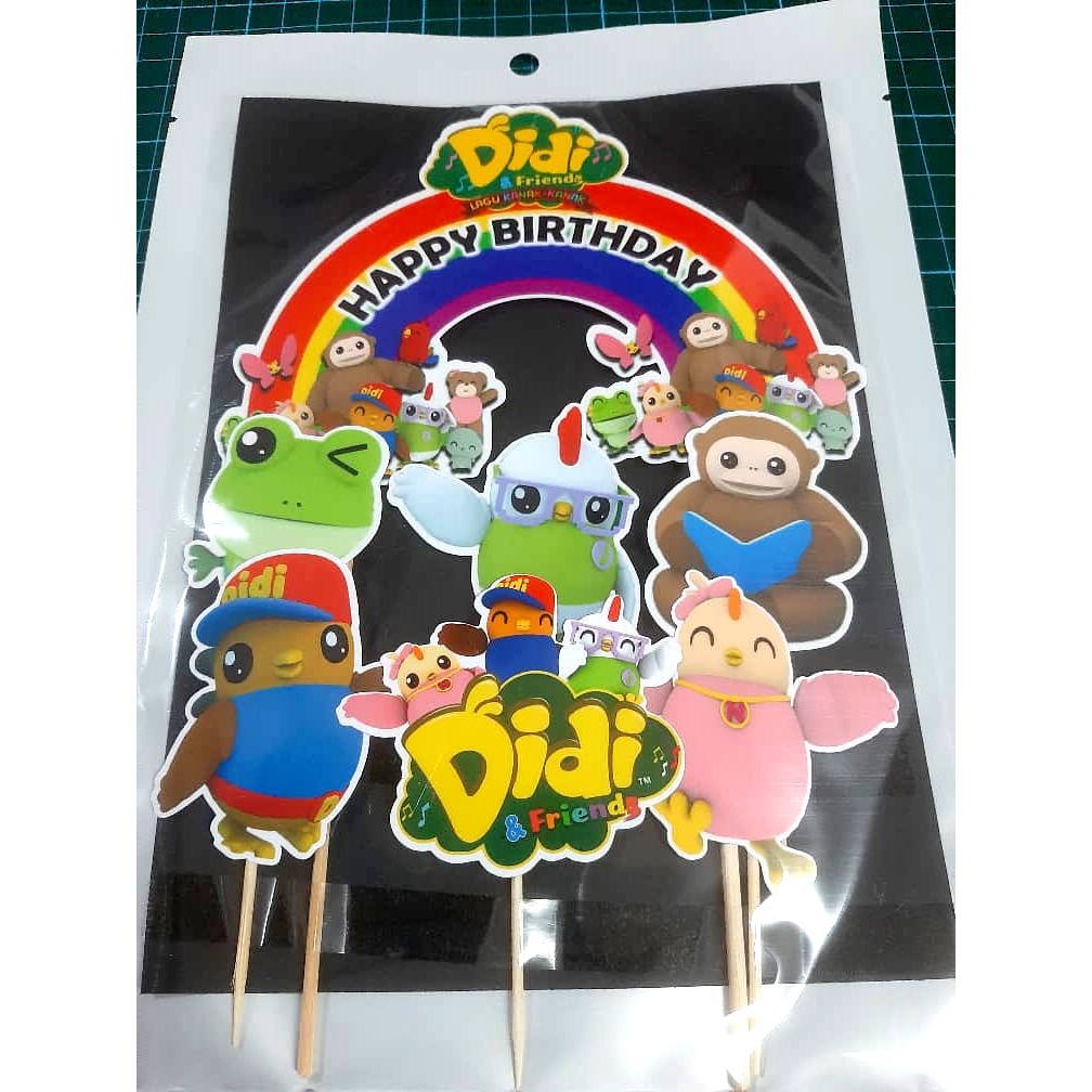 DIDI AND FRIEND Cake Topper Happy Birthday Laminated Material | Shopee ...