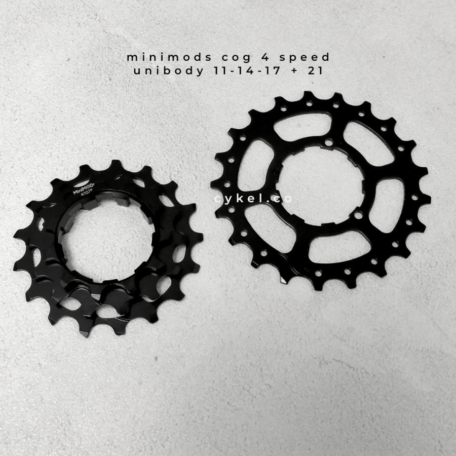 Minimods cog set unibody 2 speed 3 speed 4 speed 11 14 16 17 18 19 21 ...