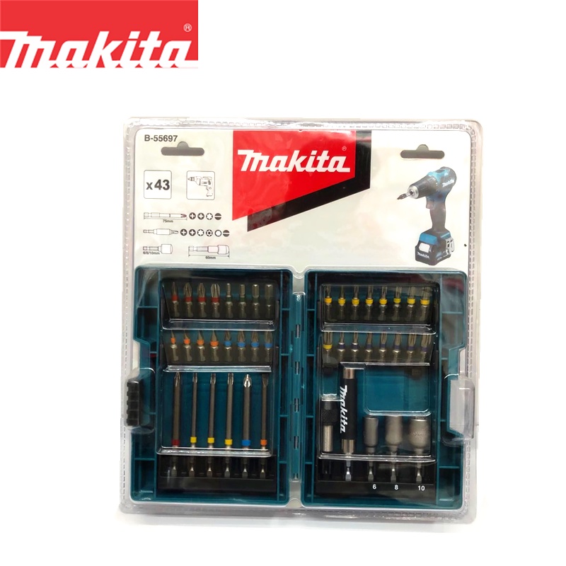 Makita B-55697 43pc Multi Screw Bit Drill Bit and Nutsetter Box Set ...