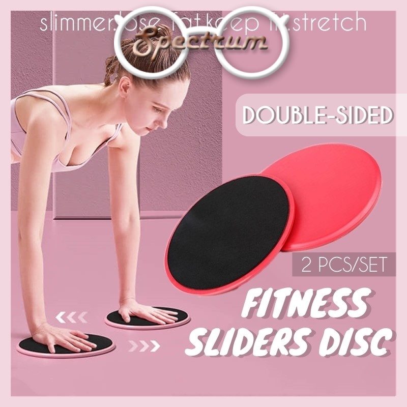(2 pcs/set) Dual Sided Sided Gliding Disc Sliding Plate Fitness Gym ...