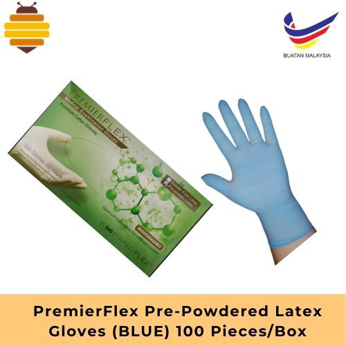 100 PIECES/BOX PremierFlex Latex Glove Premium Grade Pre-Powder ...