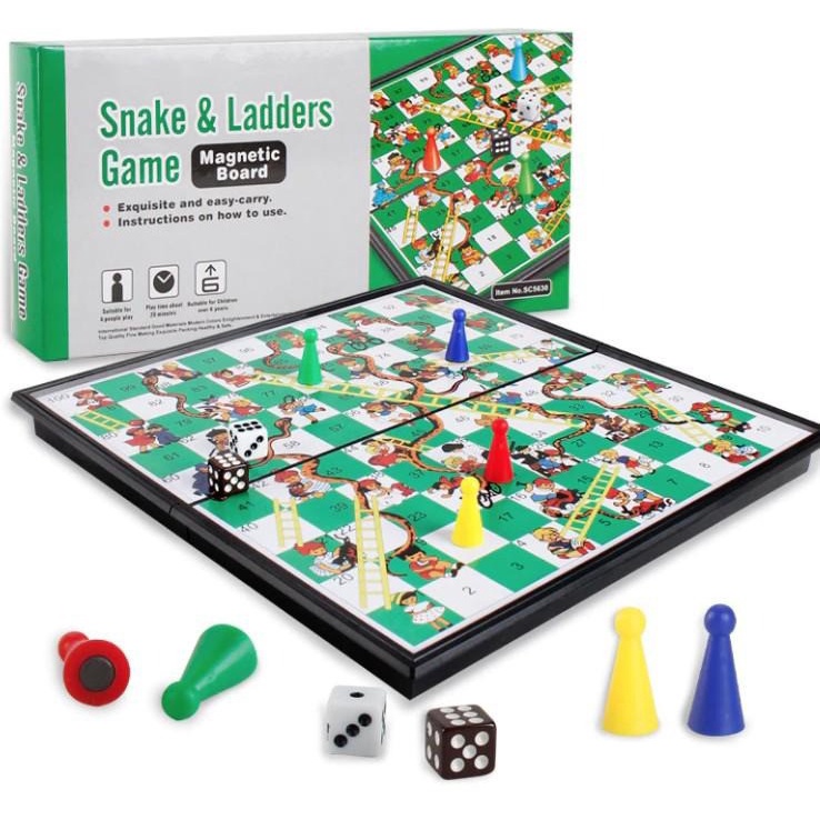 Premium Magnetic and Folding Board Classic Snake & Ladders Family ...