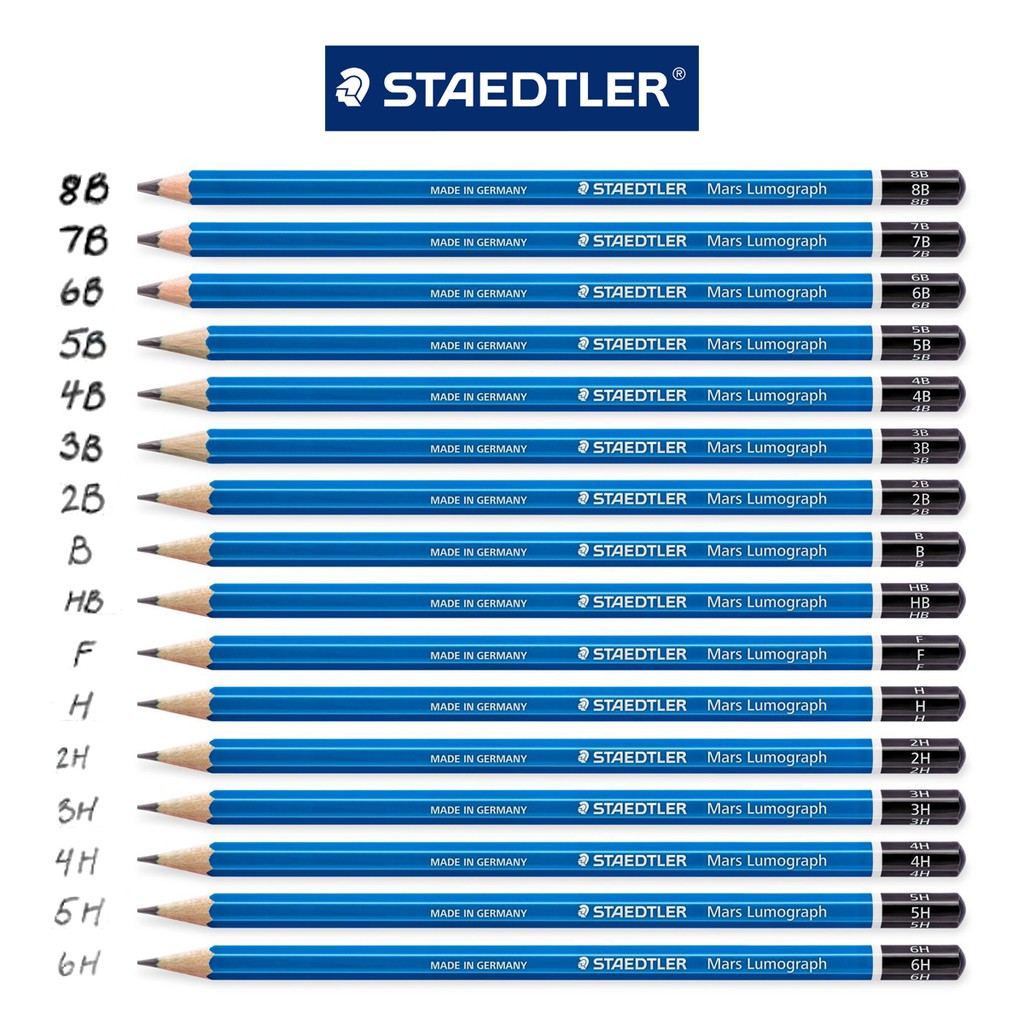 Staedtler Graphite Drawing Pencil Mars® Lumograph® (8B, 7B, 6B, 5B, 4B, 3B, 2B, B, HB, F, H, 2H ...