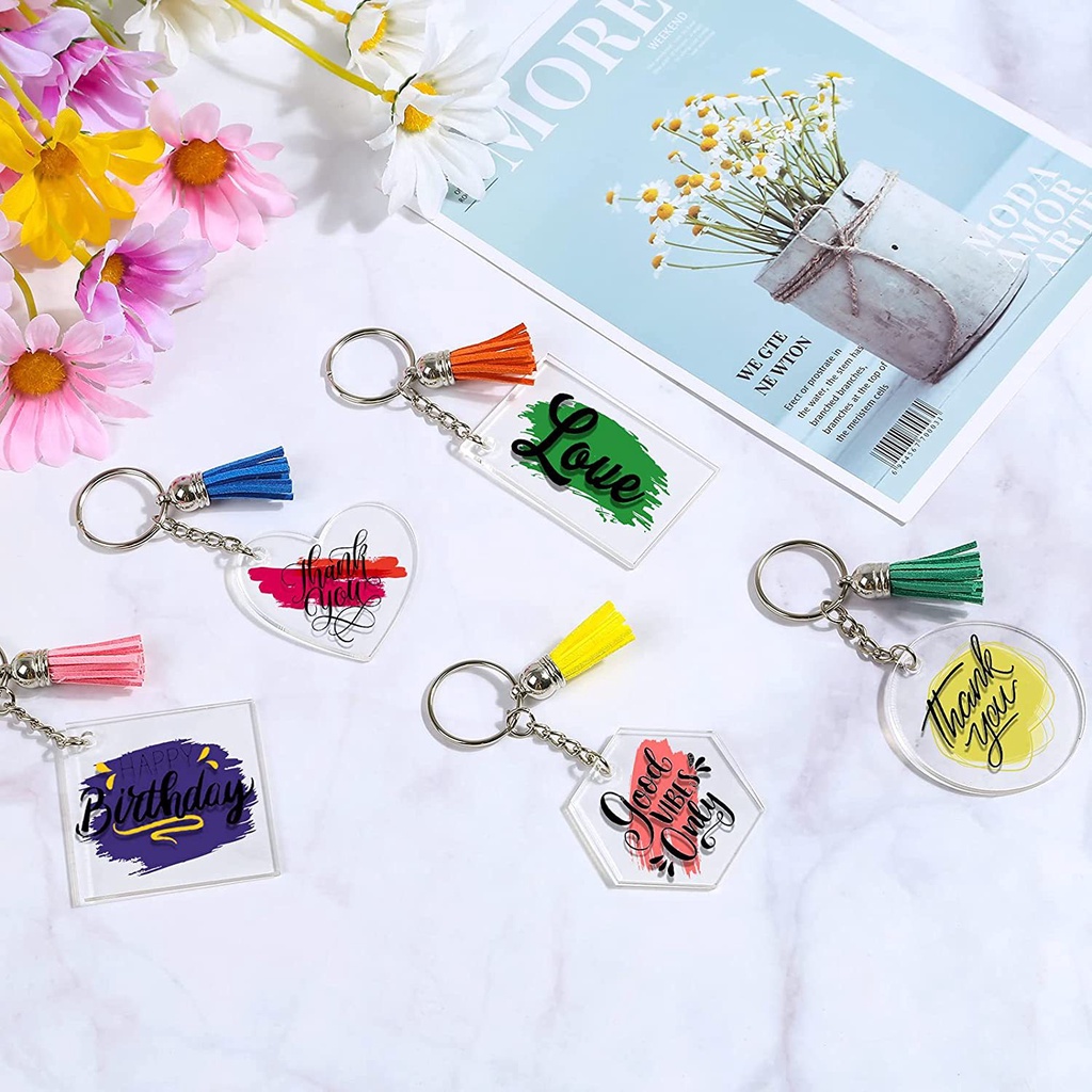 🇸🇬 [New Product Sale] Acrylic Keychains, Bookmarks Coloured Tassel Open ...