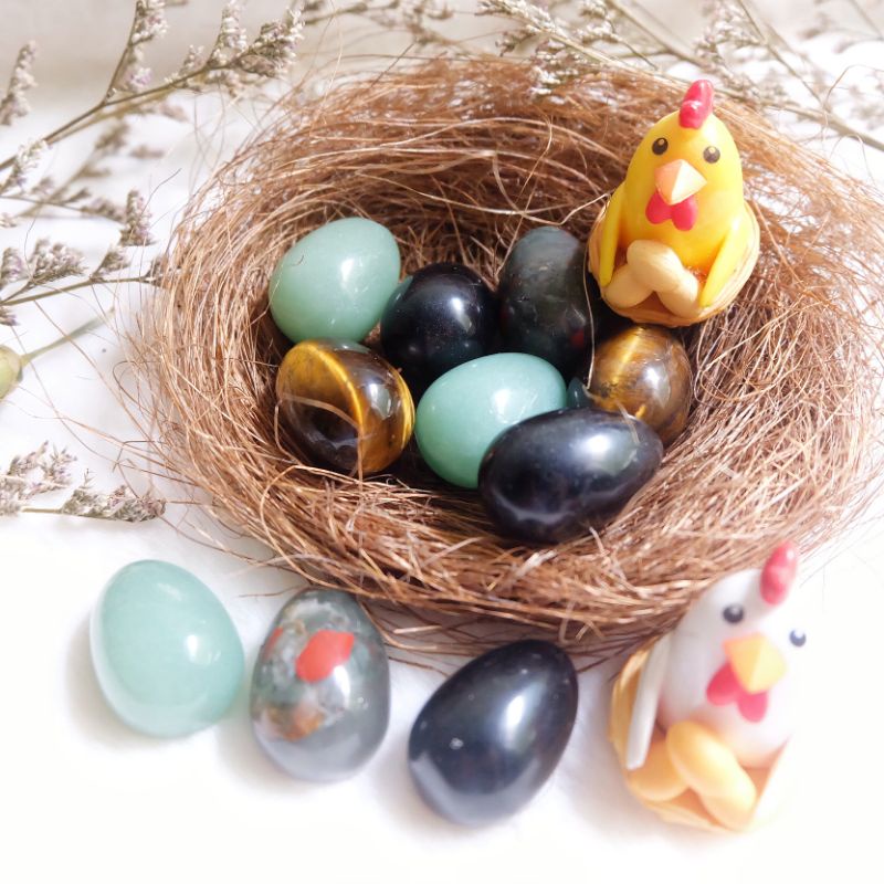 [Qupid SG] Crystal Egg Assorted Natural Crystal (Aventurine/Tourmaline ...