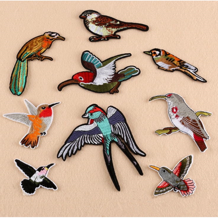 9 Styles Bird Popular Baseball Uniforms Embroidered Cloth Stickers ...