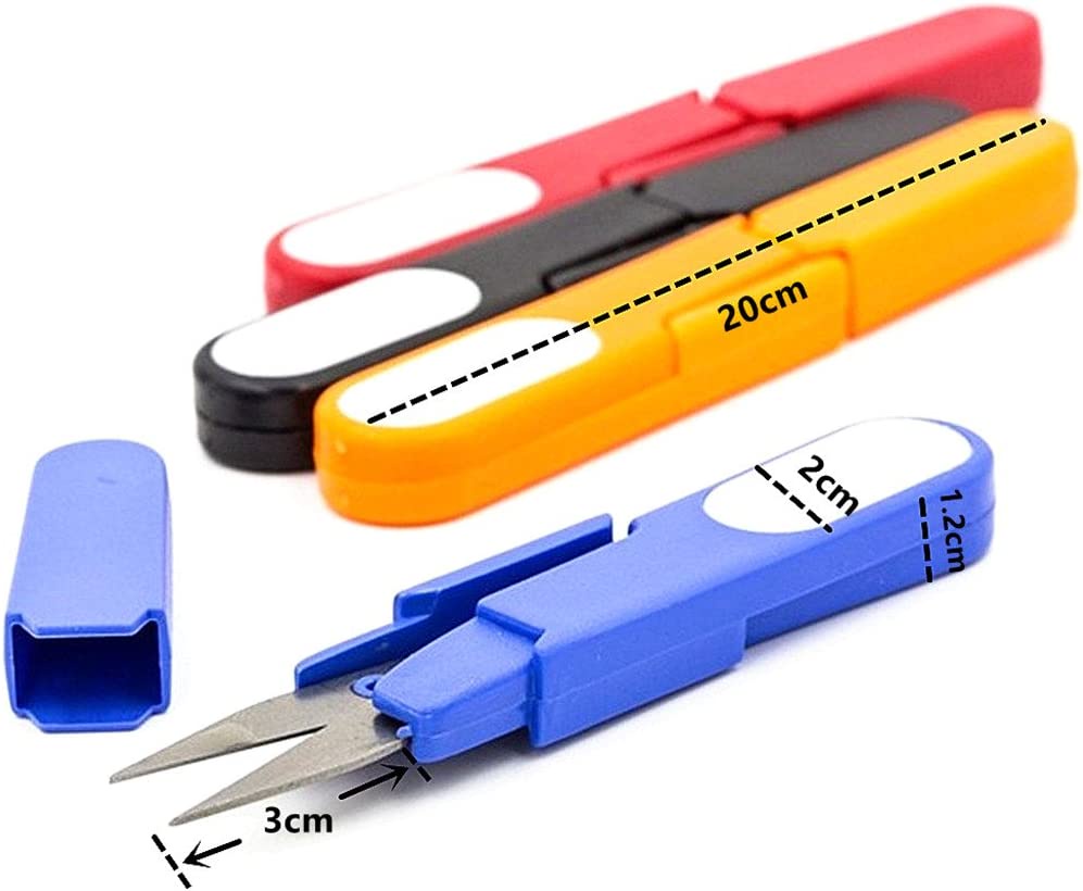 1Pc Mini Plastic Clippers Handle Safety Cover Sewing Scissors Thread ...