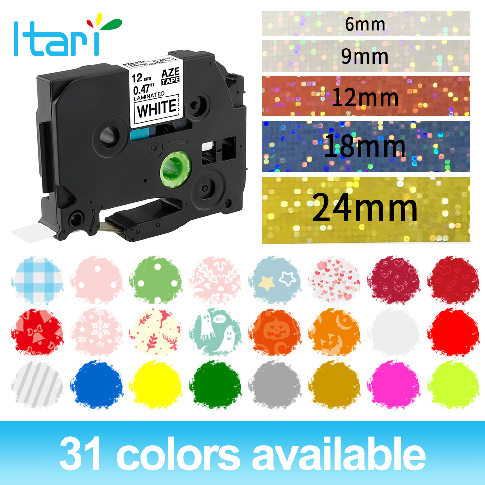 50 Colors TZe-231 Compatible Brother P-touch Printer TZe Label Tape for ...