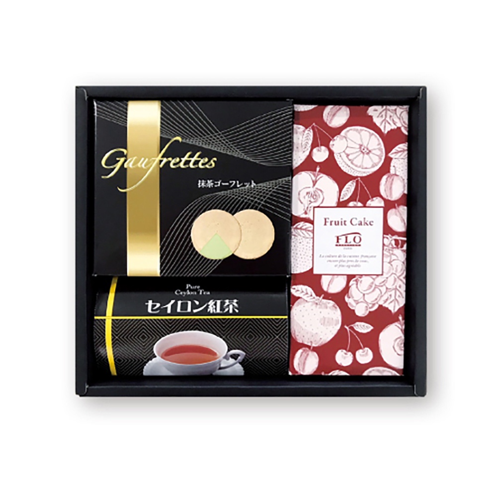 FLO Prestige Fruit Cake, Gaufrettes & Ceylon Tea Assorted Gift Set ...