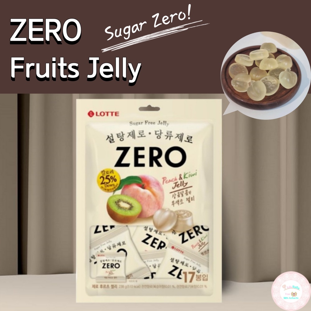 Lotte Sugar Zero Fruits Jelly Korean Sugar Free Peach and Kiwi Fruit Jelly No Sugar Gummy Sweets ...