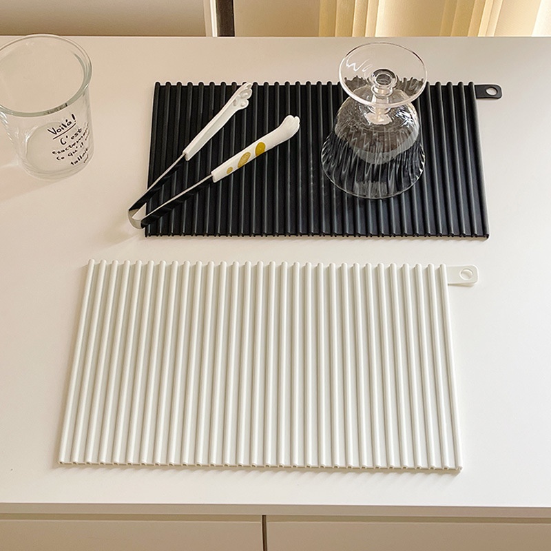 Silicone Mat Silicone Non-Slip Easy Clean Dish Drying Mat Counter Drain ...