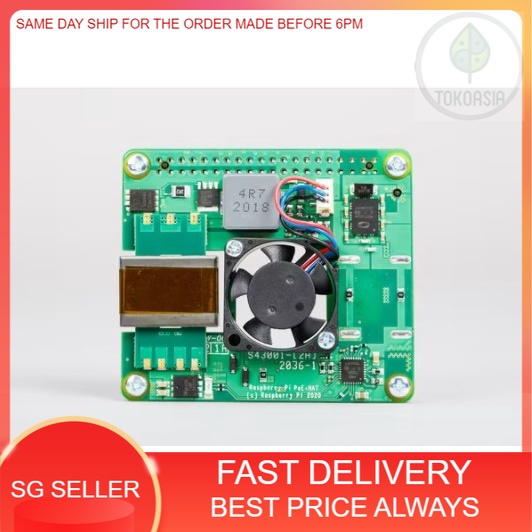 Raspberry Pi Power over Ethernet Plus PoE+ HAT | Shopee Singapore