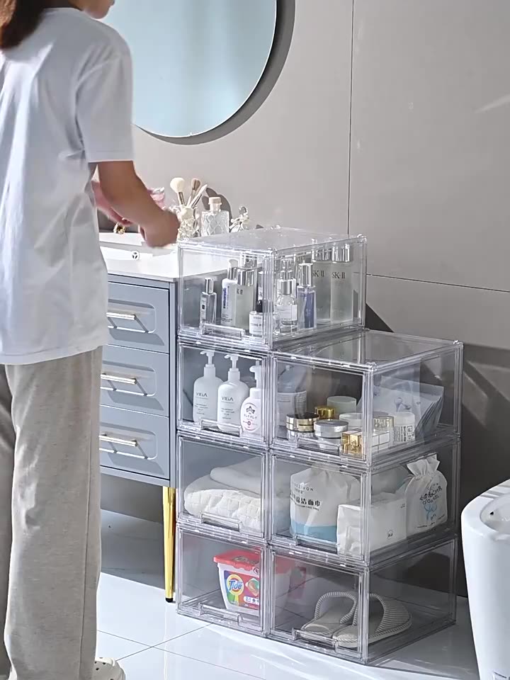Stackable Drawer Transparent Storage Box Acrylic Drawer Organizer ...