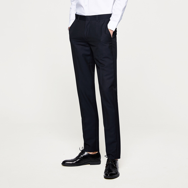 SG STOCK plain black men's solid slim-fit business casual work formal ...