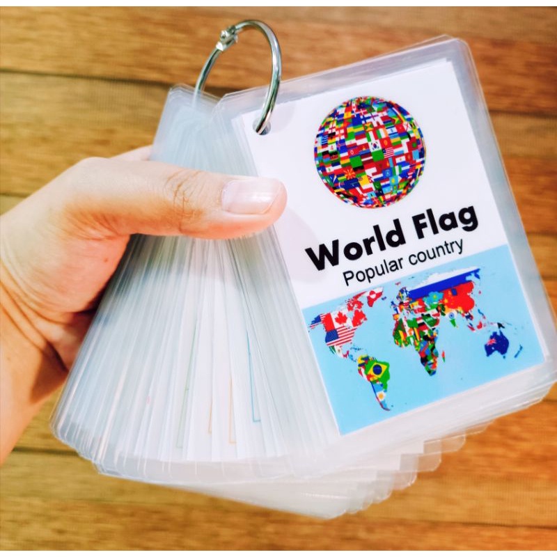 world flags 60 popular countries educational laminated flash cards ...