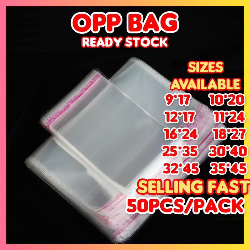 Self Adhesive Plastic Bags 50pcs Opp Bag Clear Packaging beg for Tshirt ...