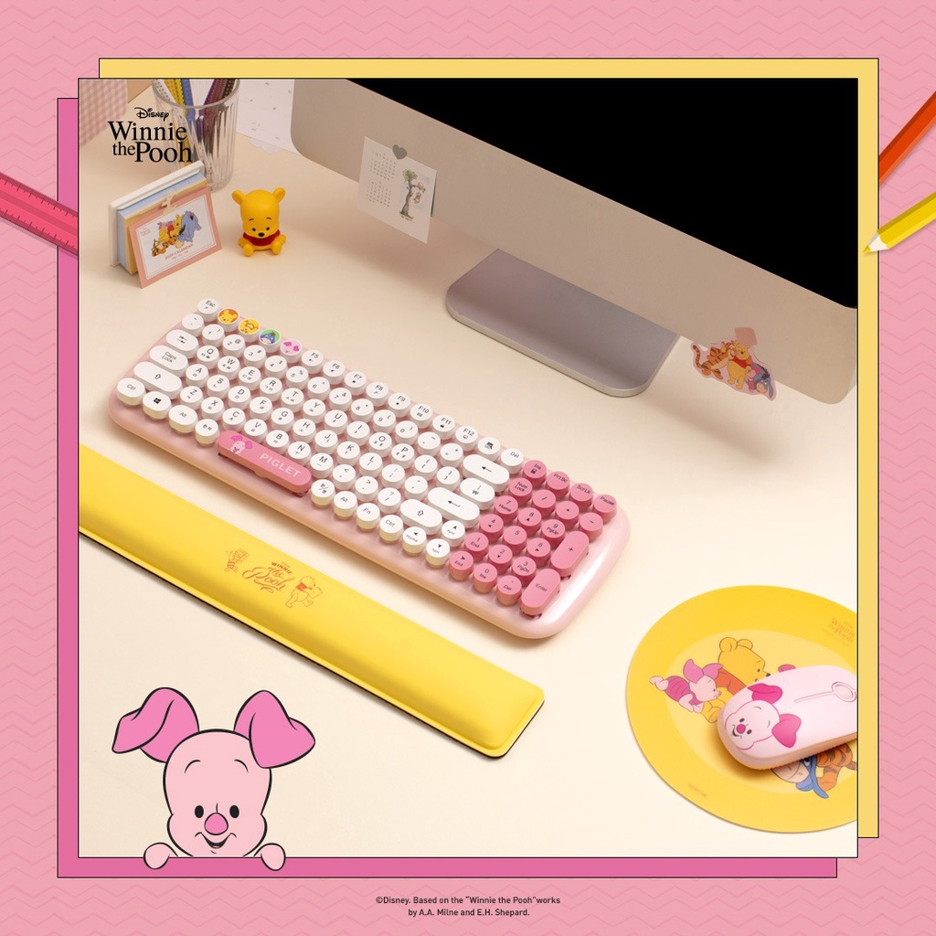 Korea Royche x Disney Winnie the pooh Mickey wireless keyboard mouse ...