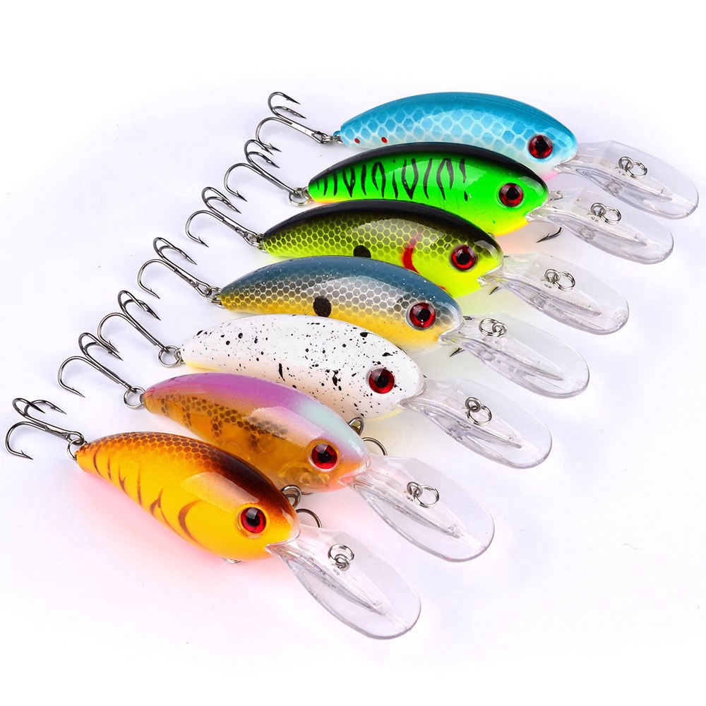 7pcs/set Rattle Sea Fishing Lures Crankbait Plastic Hard Bait 10cm/14 ...