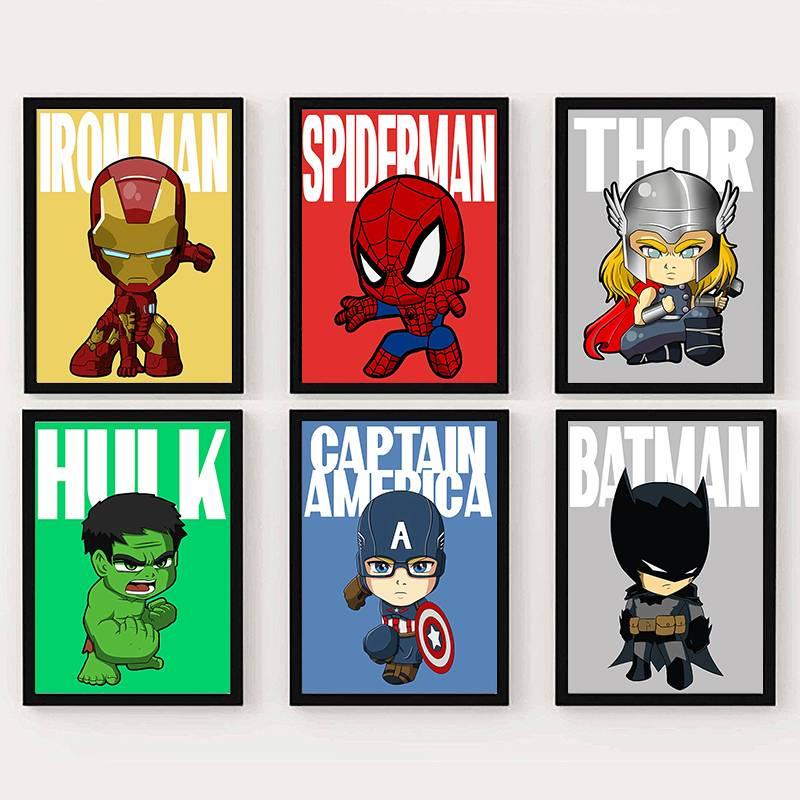 Marvel Avengers Canvas Painting Cartoon Superheroes Poster Iron Man ...
