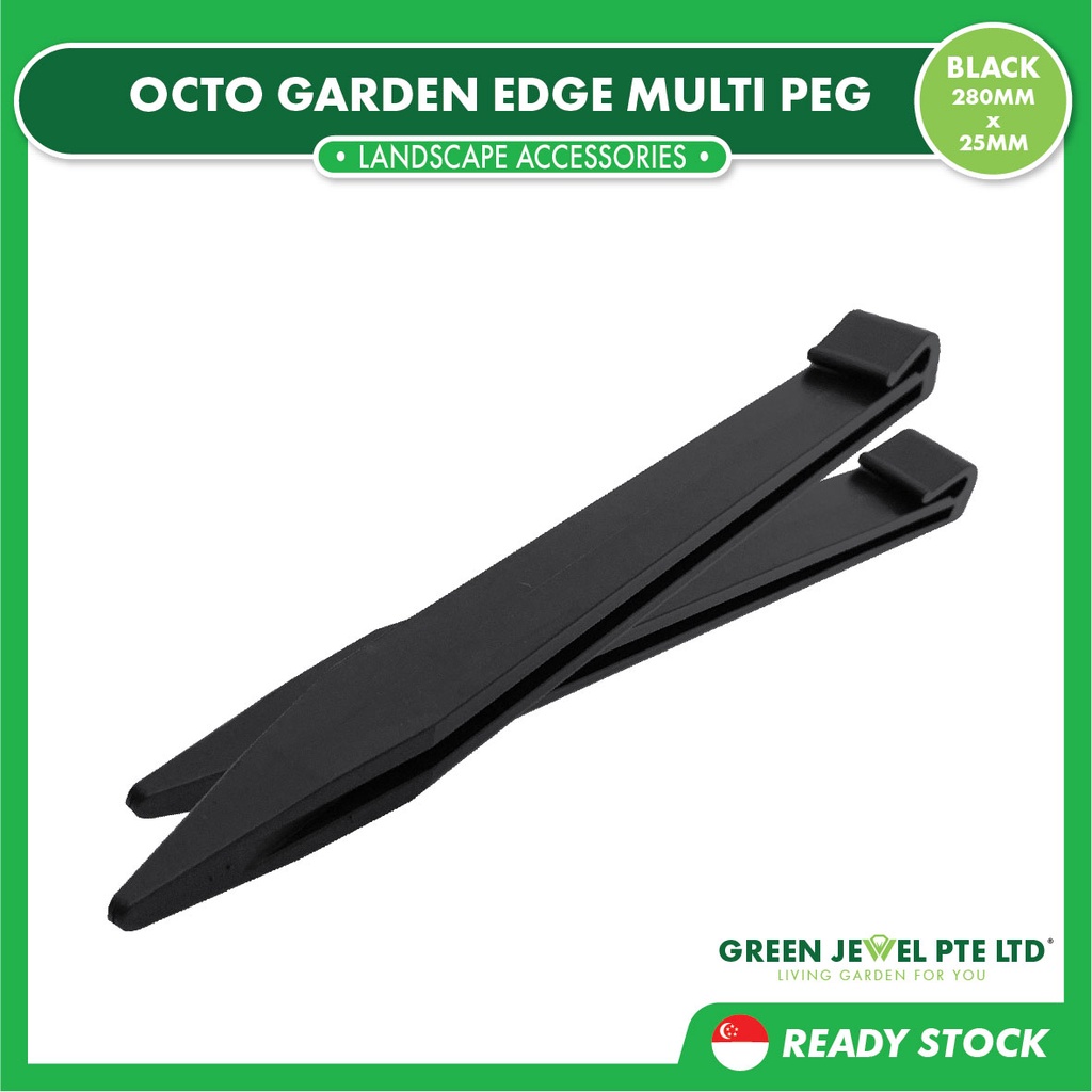OCTO Garden Edge Multi Peg, Black, 280mm(L) x 25mm(W) | Shopee Singapore