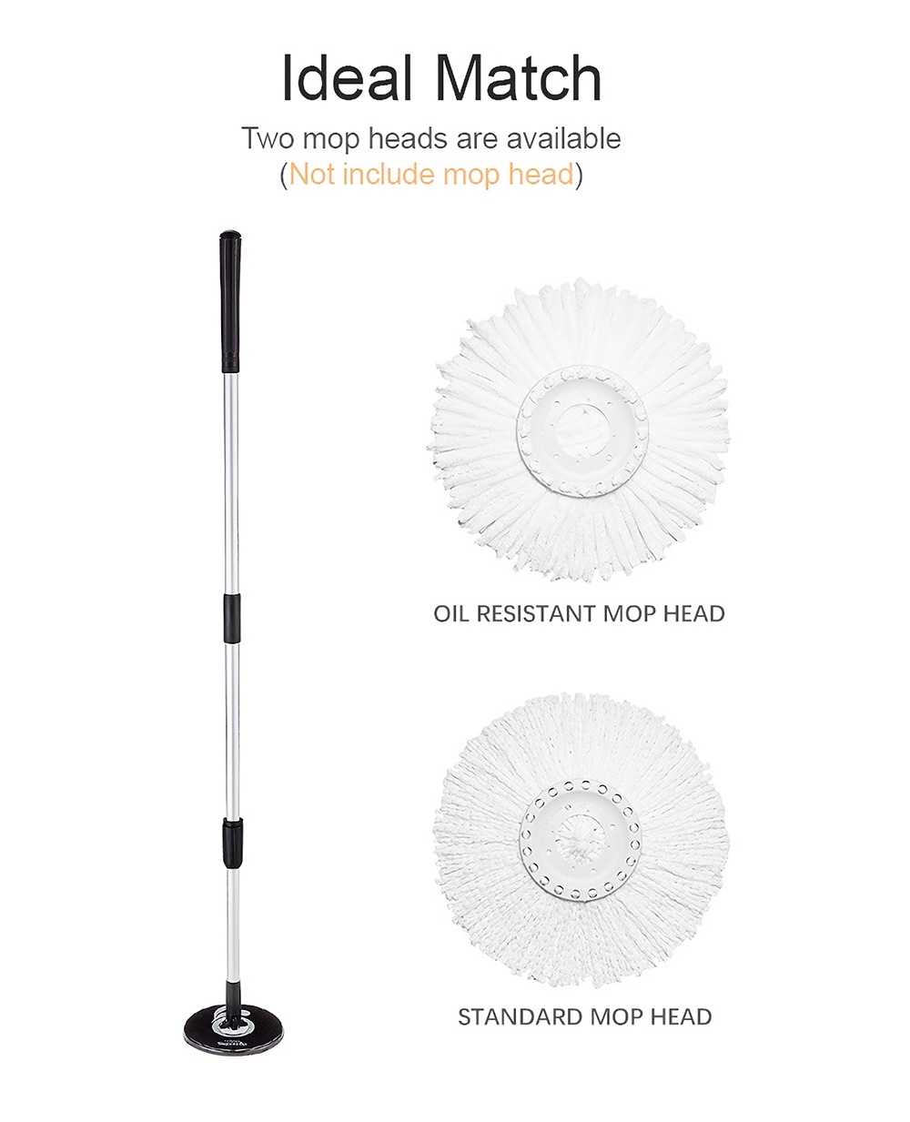 [Sweet Home] SupaMop Spin Mop Pole Set Labour Saving Mop Handle Hand ...