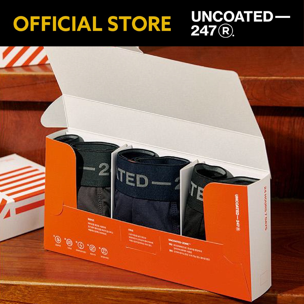 UNCOATED Super Essential Drawers SET (3 PCS) men's underwear | Shopee ...