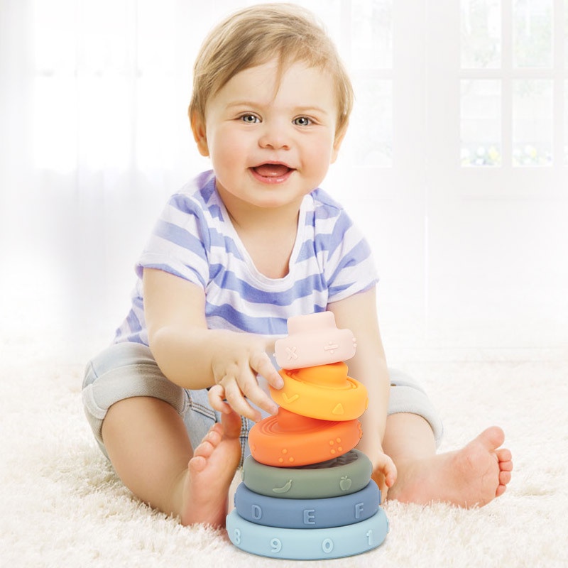 🌟 SG LOCAL STOCK 🌟 6pc Stacking Rings Baby Sensory Play Motor Skills ...