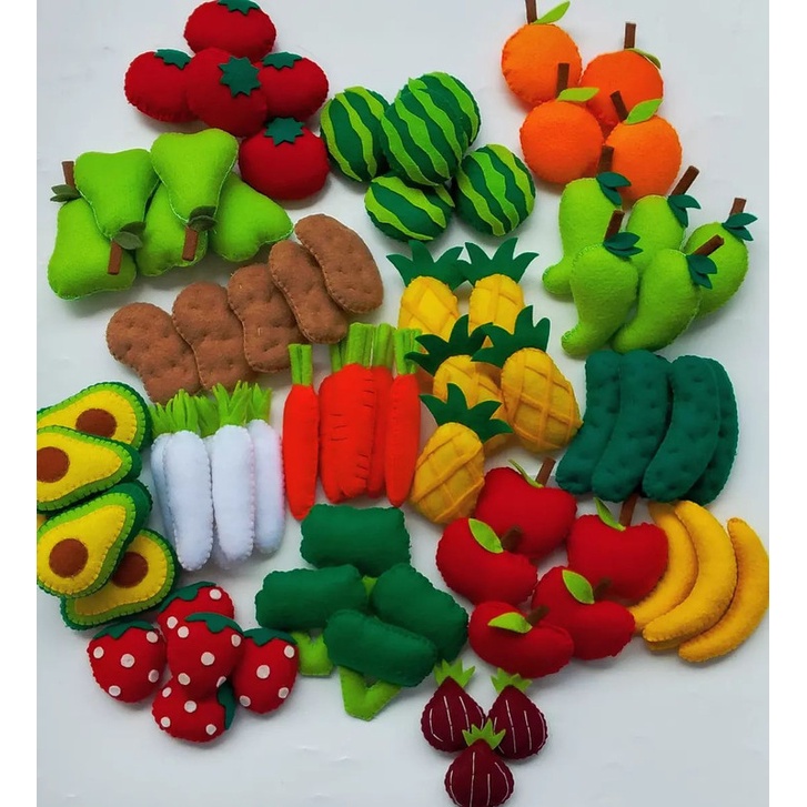 Toy Fruits and vegetables from Flannel | Shopee Singapore