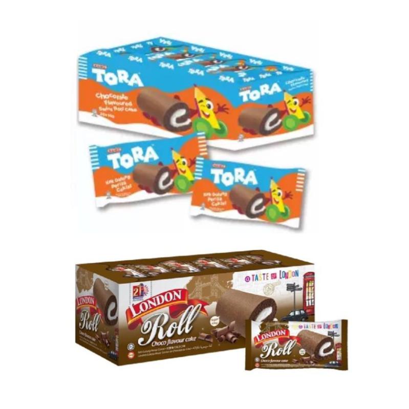 Mamee Tora London Swiss Roll 16g 20pcs Chocolate flavor - PMXD | Shopee ...