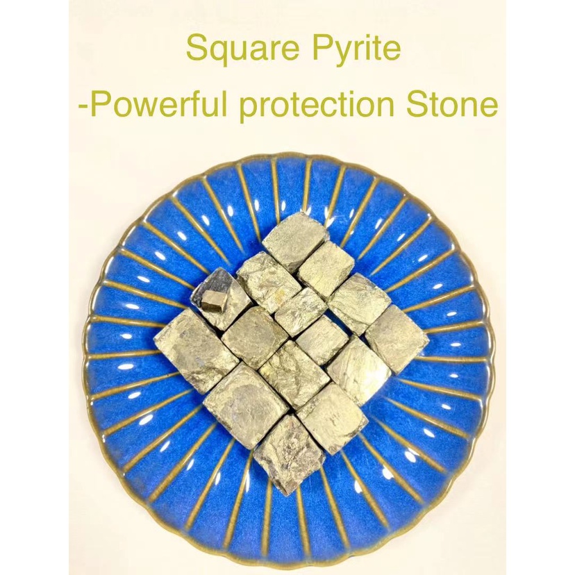 🇸🇬 SG Stock-CC SHop-黄金铜矿Raw Square Pyrite Tumble 13-30mm (25g to 100g ...