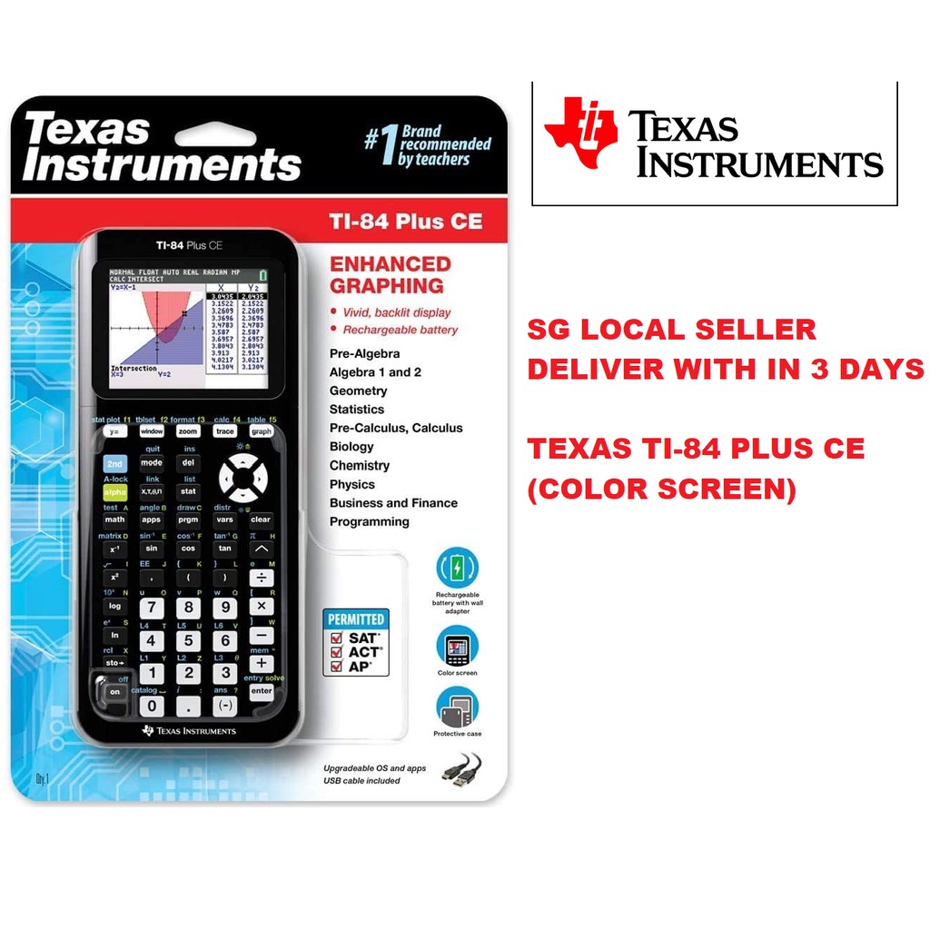 Texas Instruments Latest TI-84 Plus CE Python Color Graphing Calculator ...