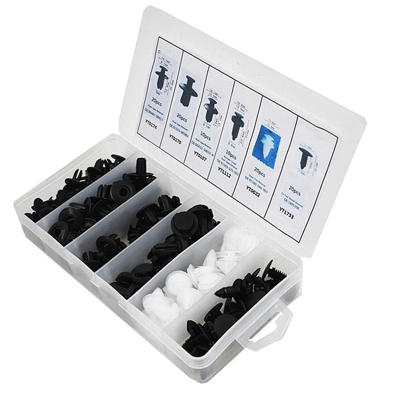 6 Sizes 100pcs Clip Trim Kit Car Push Pin Rivet Bumper Door Panel ...