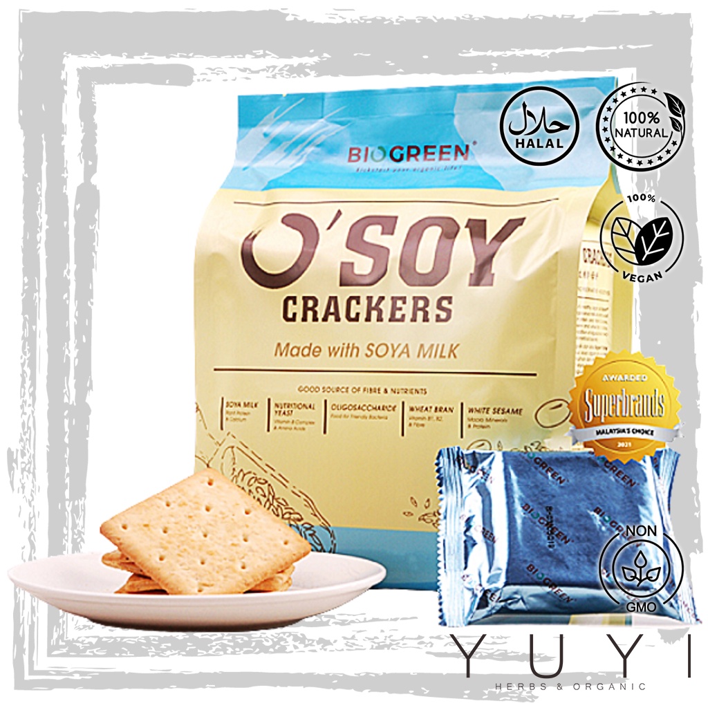 【BioGreen】O'Soy Crackers (30g x16 packets) - 480g | Shopee Singapore