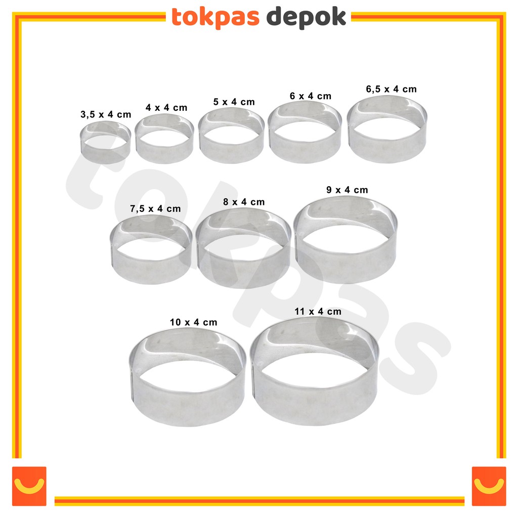 Burger Ring / Bread Ring / Round Ring Cutter Stainless Cake Mold LY-093 ...