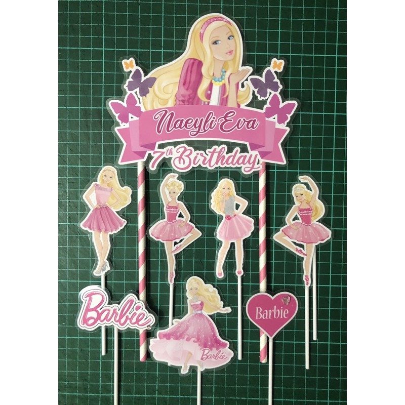 Barbie cake topper set (customize) | Shopee Singapore