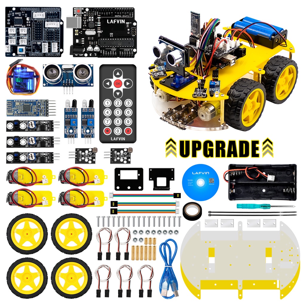LAFVIN Arduino Smart Robot Car Kit Set for Arduino UNO R3 with Complete ...