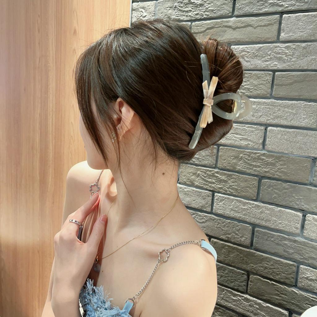 One Acrylic Exquisite French Bow Large Grab Clip High-End Sense Korean ...