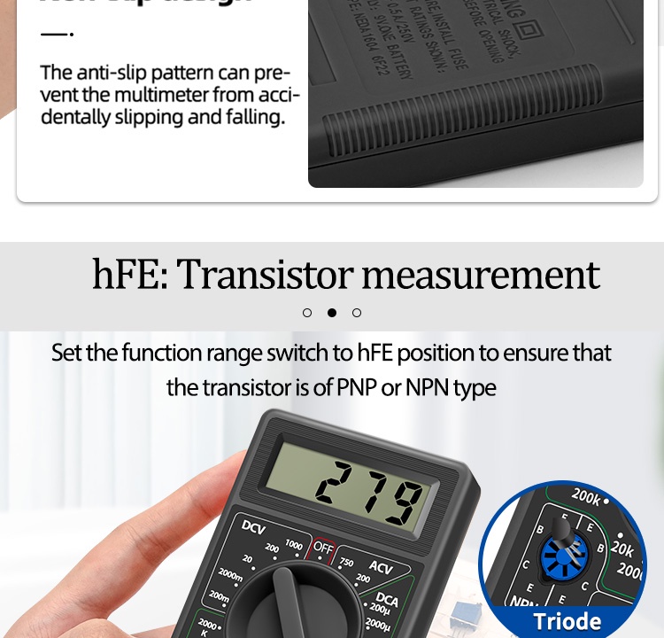 Handheld DT830B Digital Multimeter AC/DC LCD Mini Voltmeter Ammeter Ohm ...