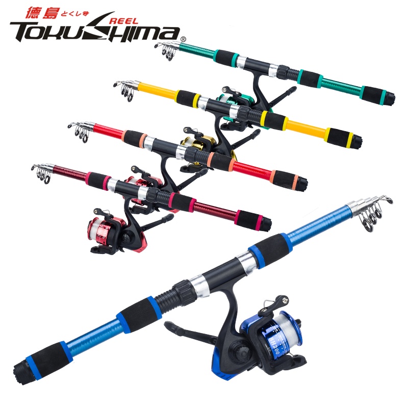 AKAKUMA 1 Set Fishing Rod and Reel Combos Saltwater 1.8M Glass Fiber ...