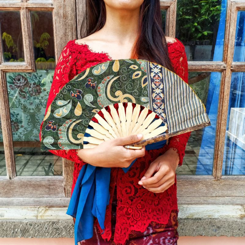 23 cm Medium Batik Fan / Typical Balinese Souvenirs / Wedding Souvenirs ...